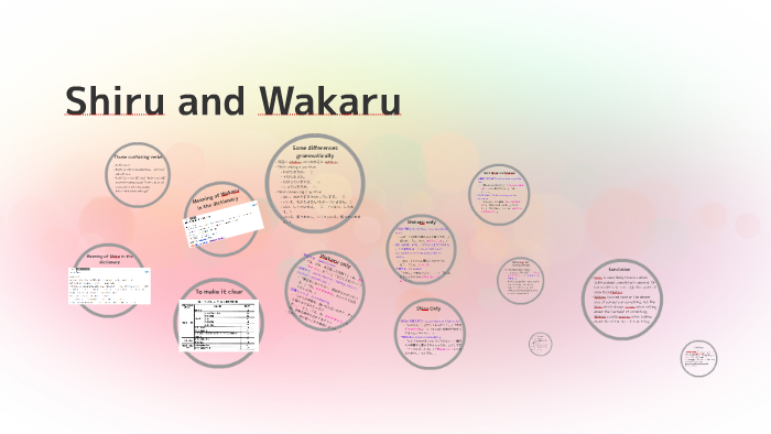Shiru and Wakaru by Fylia Huang on Prezi
