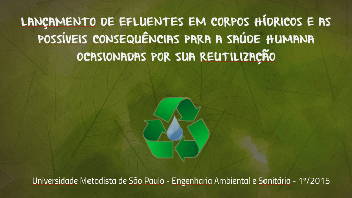 LANÇAMENTO DE EFLUENTES EM CORPOS HÍDRICOS E AS POSSÍVEIS CO by N ...