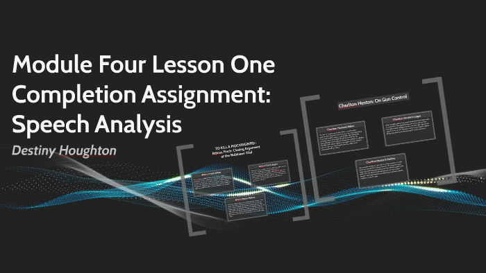 Module Four Lesson One Completion Assignment: Speech Analysi by Destiny ...