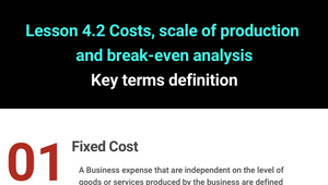 4.2 Costs, scale of production and break-even analysis by Romell ...