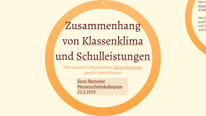 Zusammenhang von Klassenklima und Schulleistungen by Sara Ramseier on Prezi