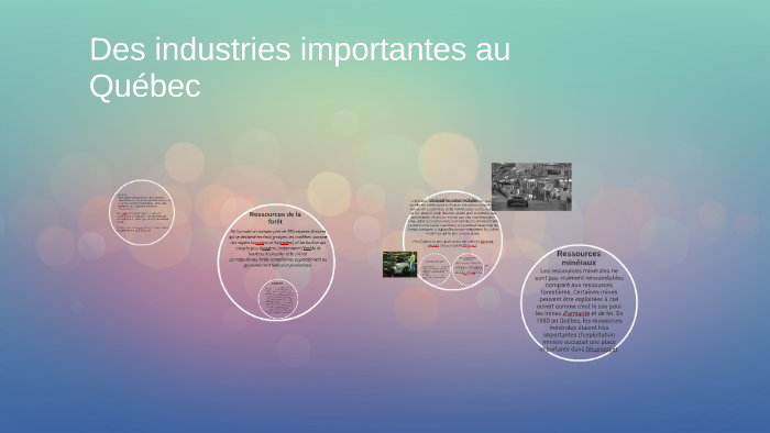 Des industries importantes au Quebec by Catalina Bergeron on Prezi