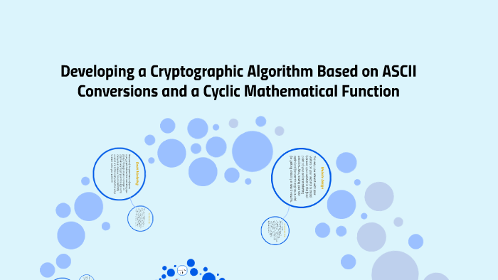 Developing a Cryptographic Algorithm Based on ASCII conversions and a Cyclic Mathematical ...
