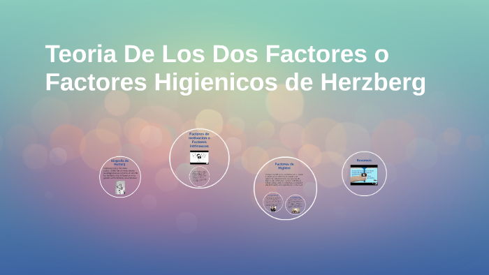 Teoria de los 2 factores o factores higienicos de Herzberg by Emilia ...