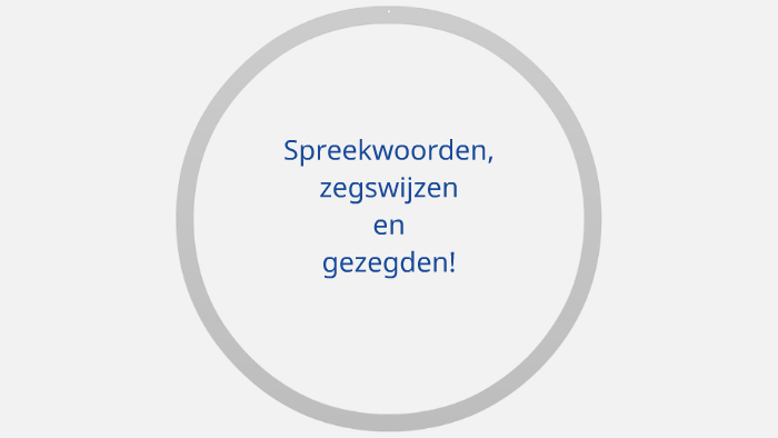 Spreekwoorden, zegswijzen en gezegden? by Nita Westerbeeke on Prezi