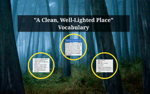 "A Clean, Well-Lighted Place" Vocabulary by Mindy Fennelly on Prezi