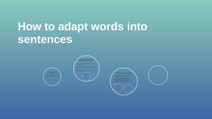 How to adapt words into sentences by Erina Persson on Prezi