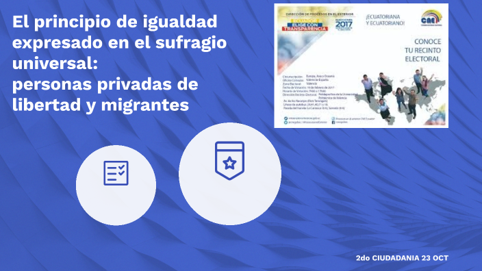 2do CIUDADANIA El principio de igualdad expresado en el sufragio universal: personas privadas de ...