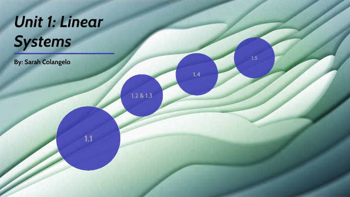 Unit 1: Linear Systems by Sarah colangelo on Prezi