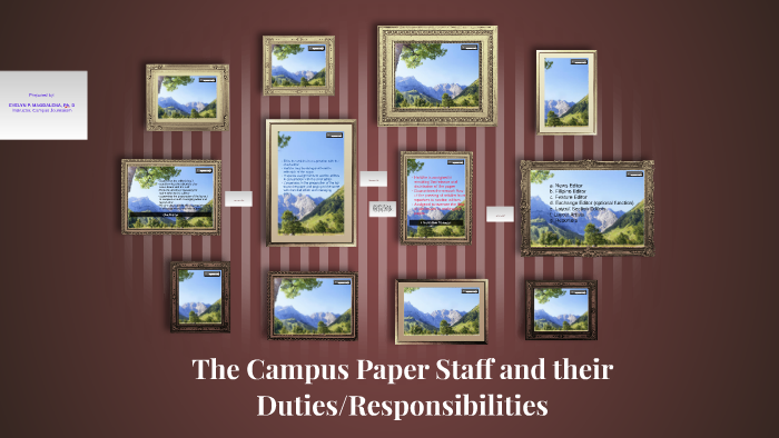 The Campus Paper Staff and their Duties/Responsibilities by Evelyn ...