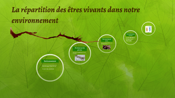 La répartition des êtres vivants dans notre environnement by anne picard on Prezi