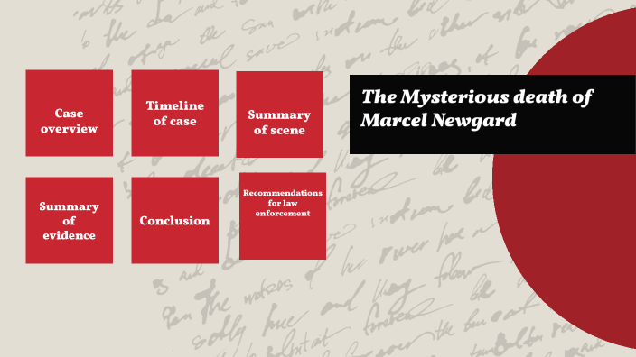 The Mysterious death of Marcel Newgard by Julie Saba on Prezi