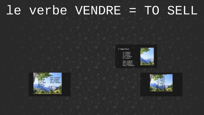 le verbe VENDRE=TO SELL by lisa braccio on Prezi