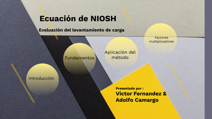Ecuación de NIOSH Evaluación del levantamiento de carga by Adolfo Camargo on Prezi