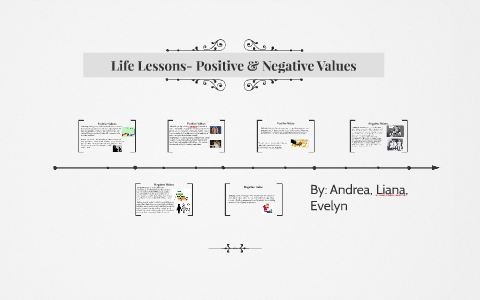 Life Lessons- Positive & Negative Values by andrea barcelos on Prezi
