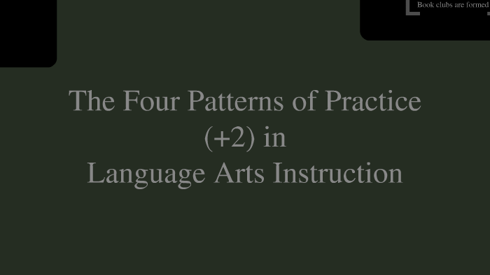 The Four Patterns of Practice in Language Arts Instruction by Phoebe ...