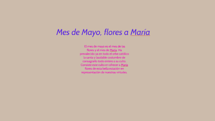 Mes De Mayo Flores A María By Isabel Jt