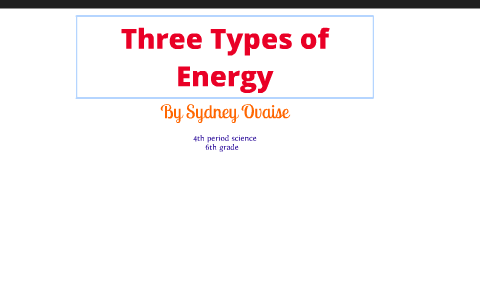 3 Types of Energy by sydney opal on Prezi