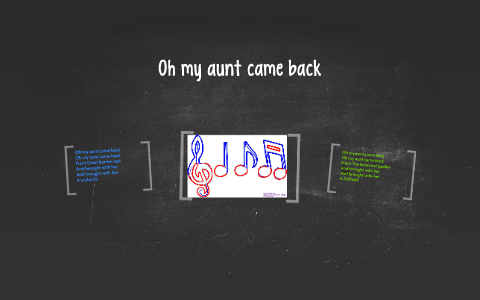 Oh my aunt came back by sanaa shah on Prezi
