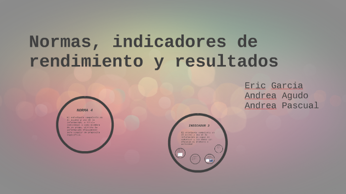 Normas, indicadores de rendimiento y resultados by andrea pascual on Prezi