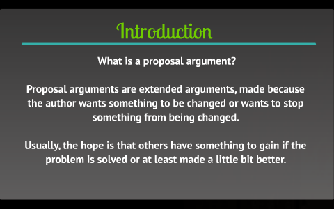 Proposal Arguments by on Prezi
