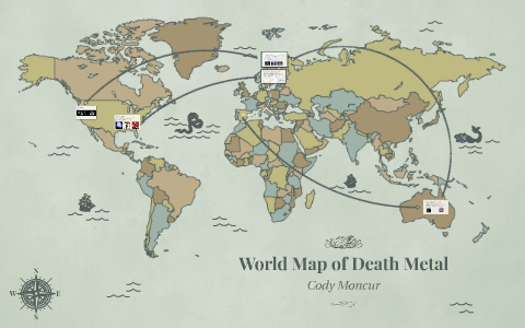 World Map of Death Metal by Cody Moncur
