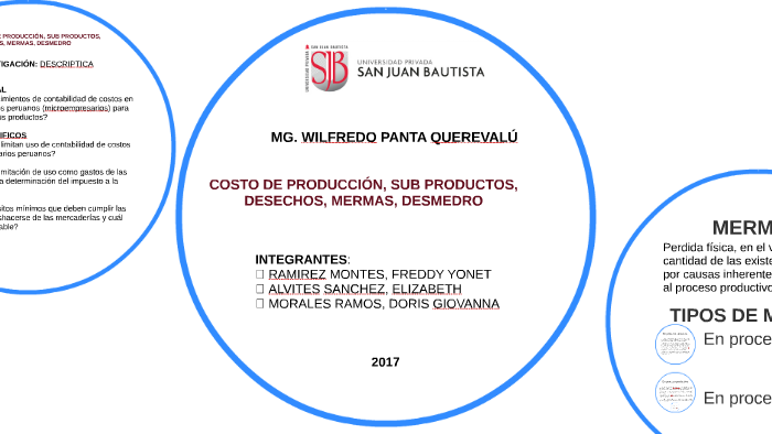 Costo de Producción,Subproductos,Desechos, Mermas y Desmedros by FREDDY ...