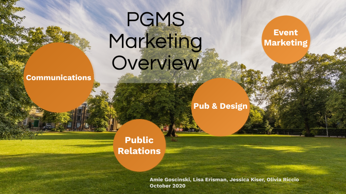 PGMS Marketing Overview 2020 by Amie Goscinski on Prezi