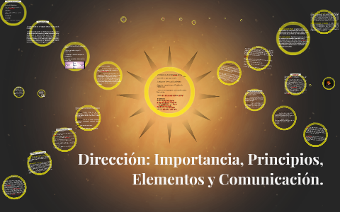 Dirección: Importancia, Principios, Elementos y Comunicación by on Prezi