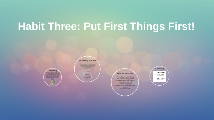 Habit Three: Put First Things First! by Bailey Watkins on Prezi