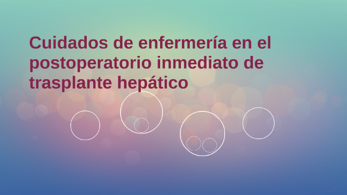 Cuidados de enfermería en el postoperatorio inmediato de tra by Ricardo ...