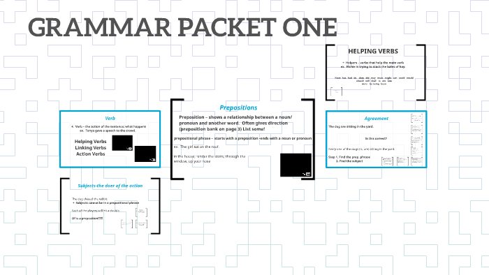 GRAMMAR PACKET ONE by Ms. Boley