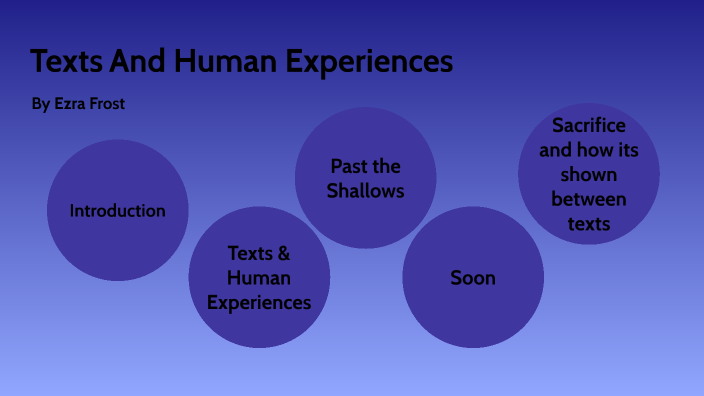English assessment Text and Human Experiences by Ezra Frost on Prezi