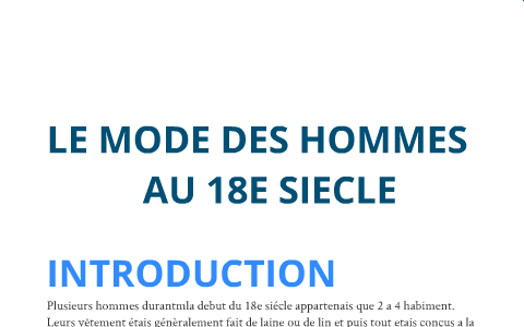 La mode des hommes au 18e siecle by Patrick Rizk on Prezi