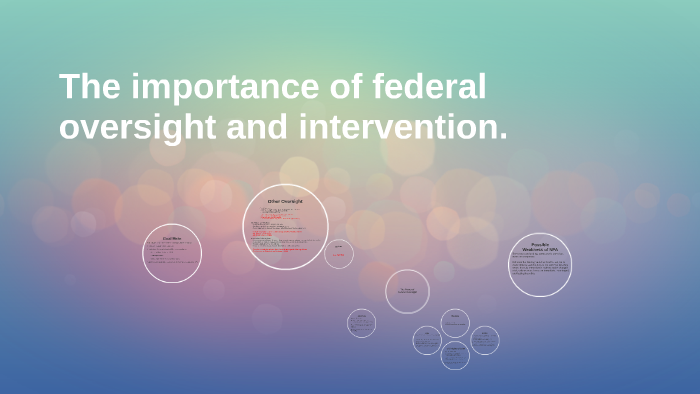 The importance of federal oversight and intervention. by C. NoThanks on ...