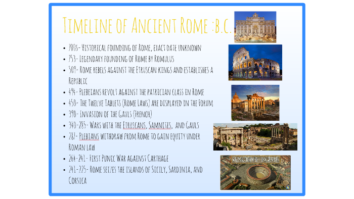 Timeline of Ancient Rome by Zainab Odunewu on Prezi