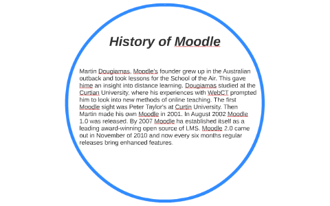 History of Moodle by Amie Brecheisen on Prezi