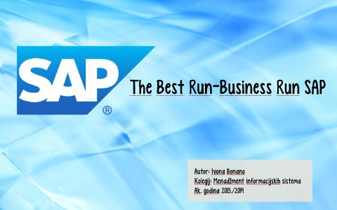 The Best Run-Business Run SAP by Ivona Bonano