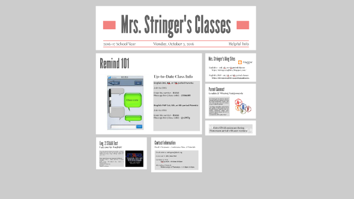 Mrs. Stringer's Classes by Amanda Fittge on Prezi