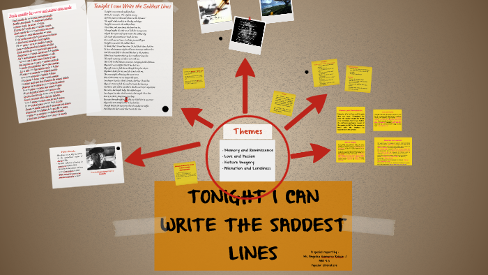 TONIGHT I CAN WRITE THE SADDEST LINES by Ange Repique on Prezi