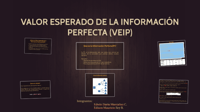 VALOR ESPERADO DE LA INFORMACIÓN PERFECTA (VEIP) by Edwin Carrillo on Prezi
