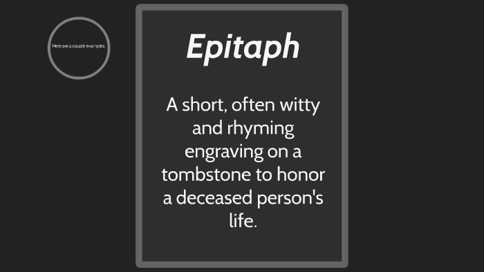Epitaph by Mrs Clark on Prezi