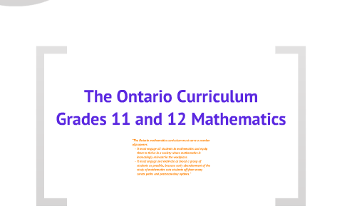 The Ontario Curriculum - Grades 11 and 12 MATHEMATICS by Jenna Borges ...
