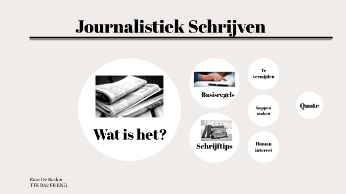 Jounalistiek Schrijven (Rani De Backer - NCV II - TTK BA2 Fr Eng) by ...