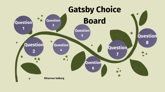 Gatsby Choice Board by Rhiannon Solberg on Prezi