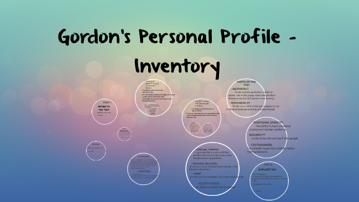 Gordon’s Personal Profile -Inventory by judy jaime on Prezi